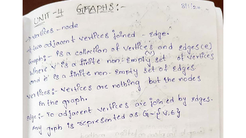 Unit 4: Graph Theory and Sorting Algorithms Overview - Studocu