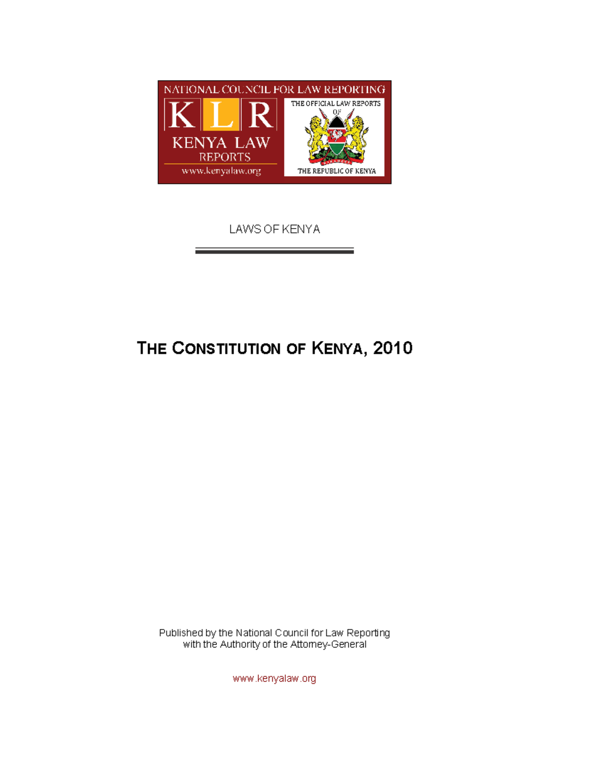 The Constitution of Kenya 2010 - LAWS OF KENYA THE CONSTITUTION OF ...