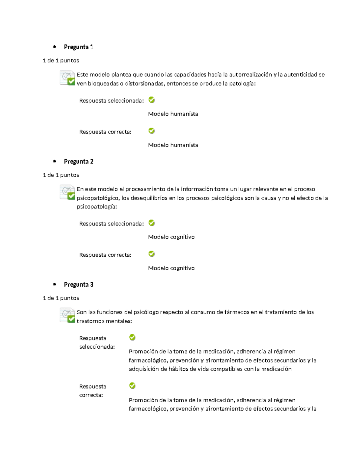 Examen Final Psicopatología 2: Preguntas y Respuestas - Studocu