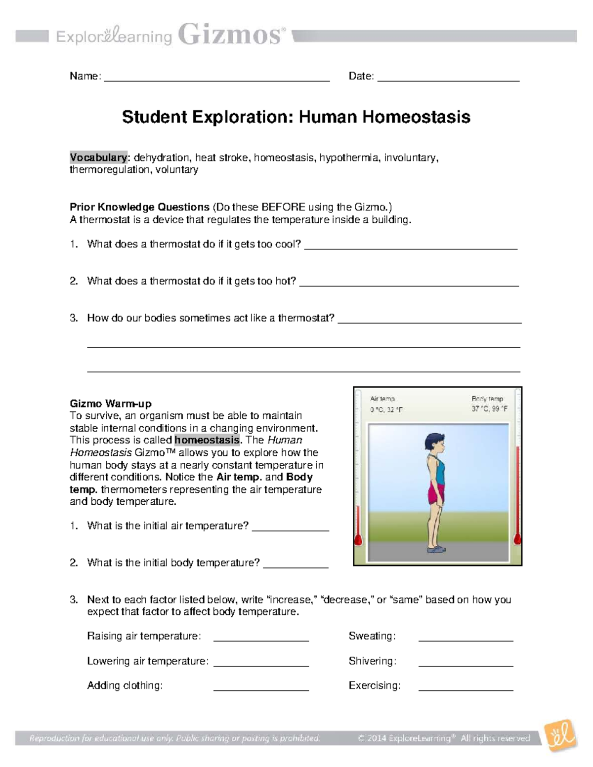 Unit 4 Assignment 1: Human Homeostasis Exploration Worksheet - Studocu