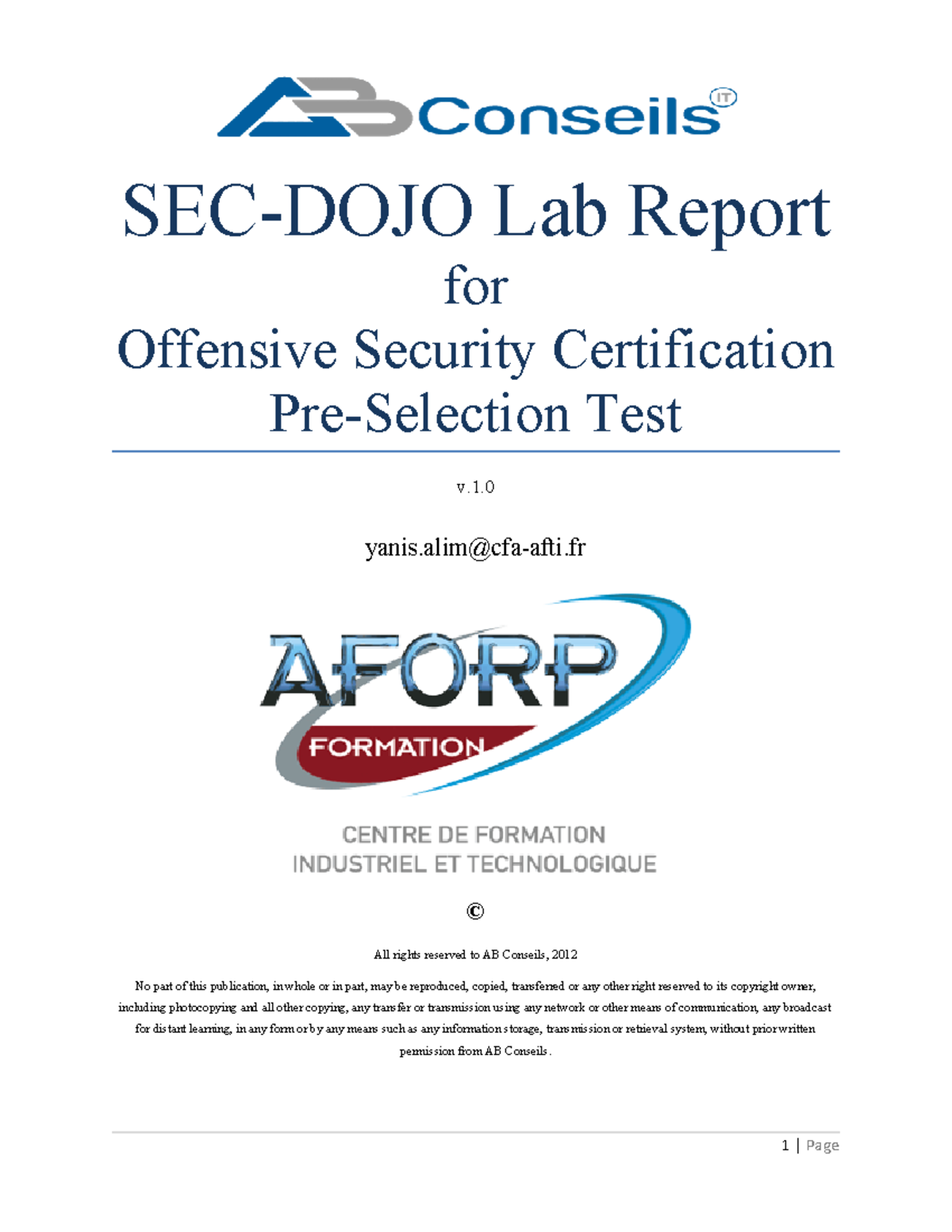 OSCP Quals: SEC-DOJO Lab Penetration Testing Report - Studocu