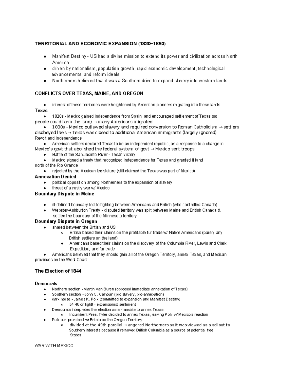 Unit 5 Notes: Territorial Expansion and Manifest Destiny in the US ...