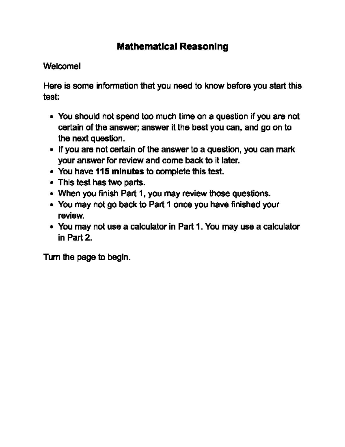 Princeton Math (Test 1): Mathematical Reasoning Guidelines - Studocu