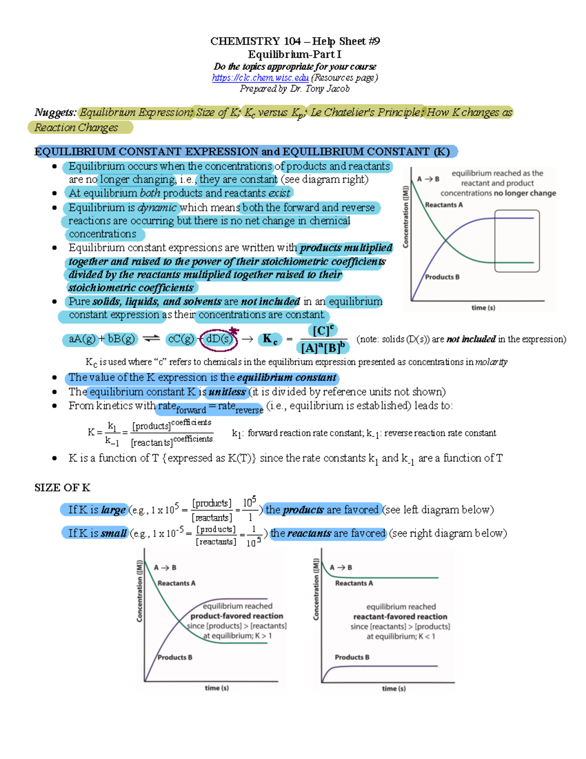 Helpsheet 9 104 - Lecture notes and help sheets with all the formulas ...