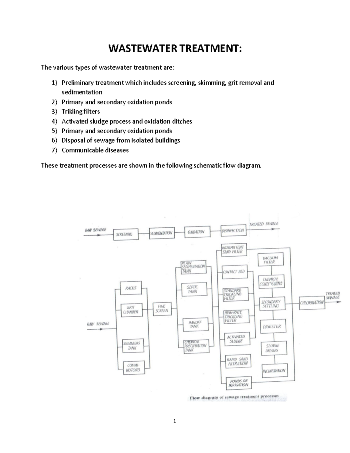 Shorthand Notes on Primary Treatment of Wastewater (ENG 101) - Studocu