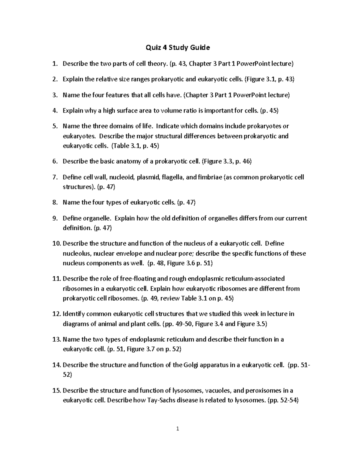 Quiz 4 Study Guide: Cell Theory & Eukaryotic Structures - Studocu