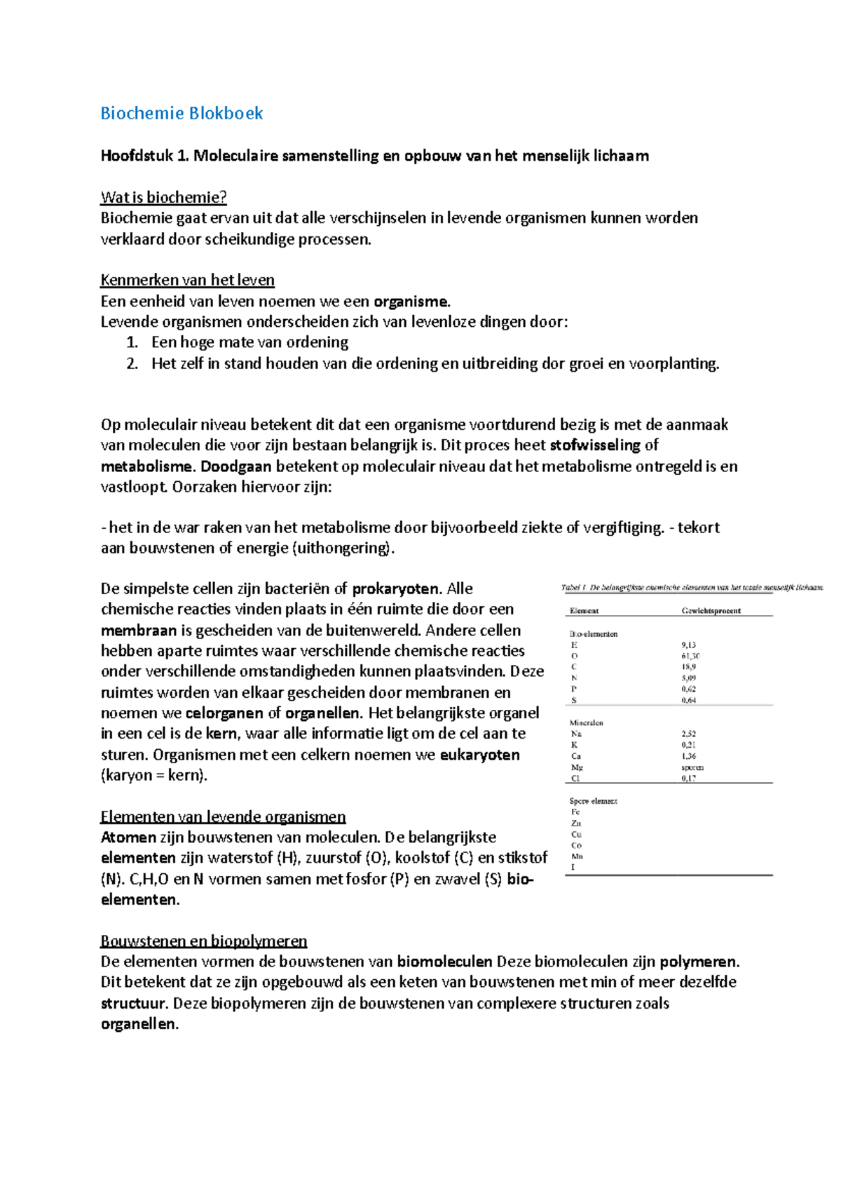 Biochemie Blokboek: Structuren en Functies van Eiwitten en Moleculen ...