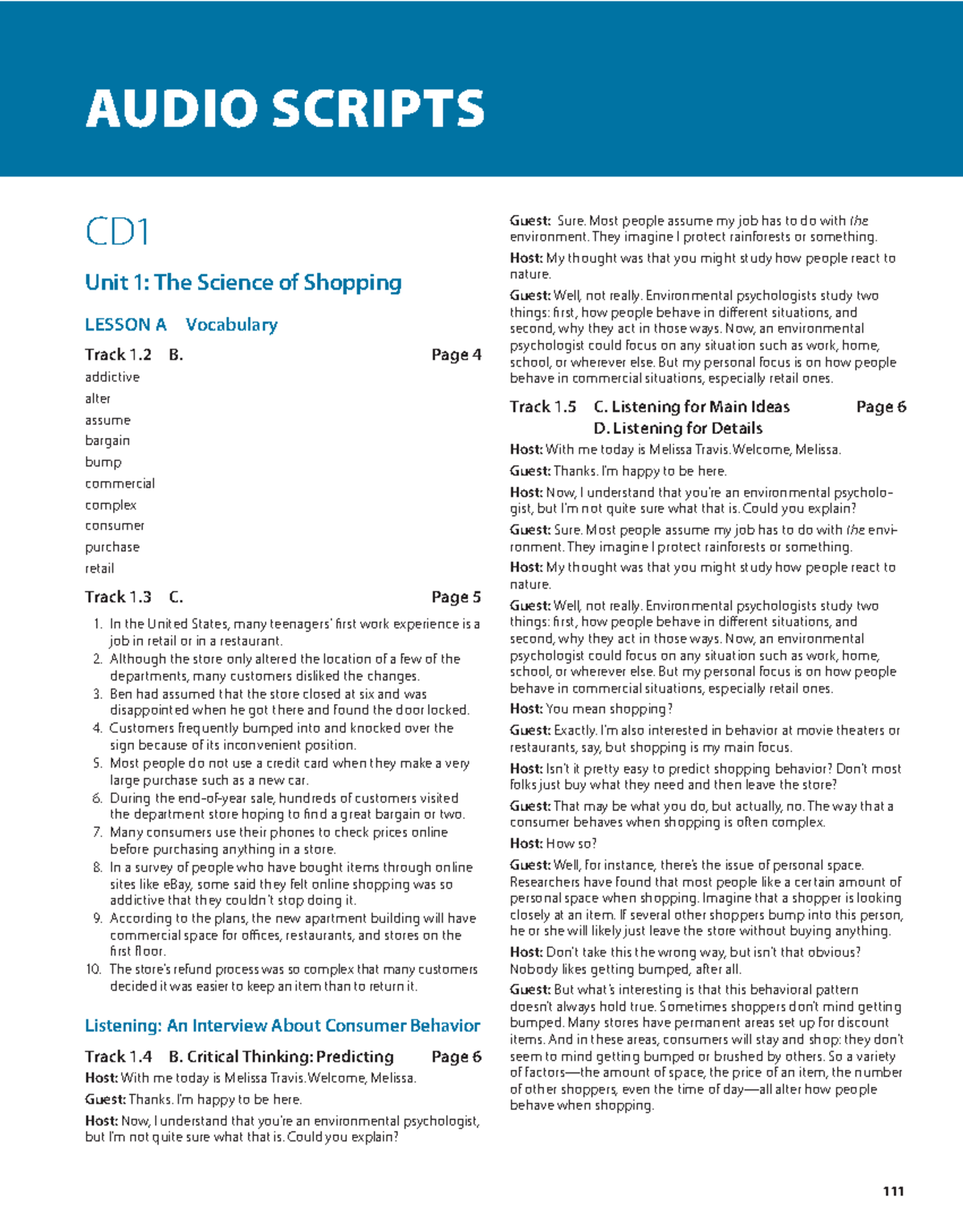 Audio Script for Pathways LS 3 Lesson A: The Science of Shopping - Studocu