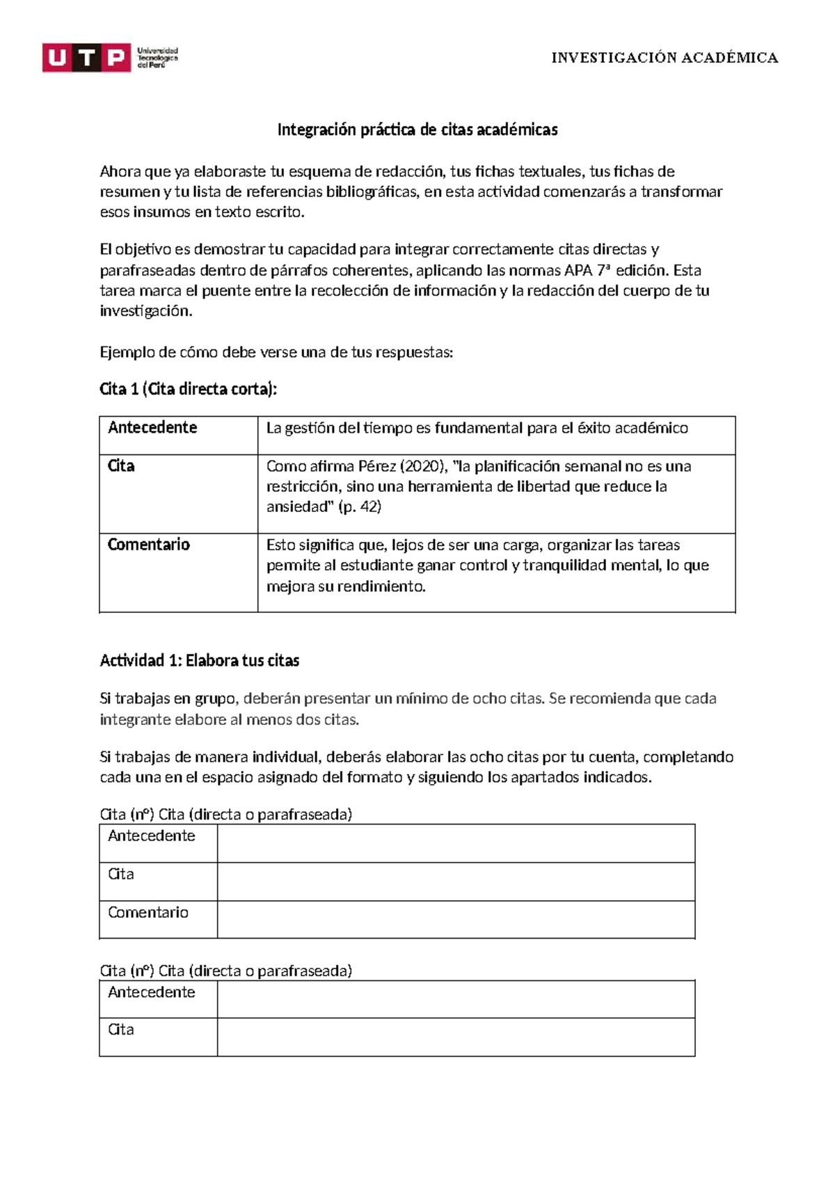 Integración de Citas Académicas en Investigación - APA 7ª Ed. - Studocu