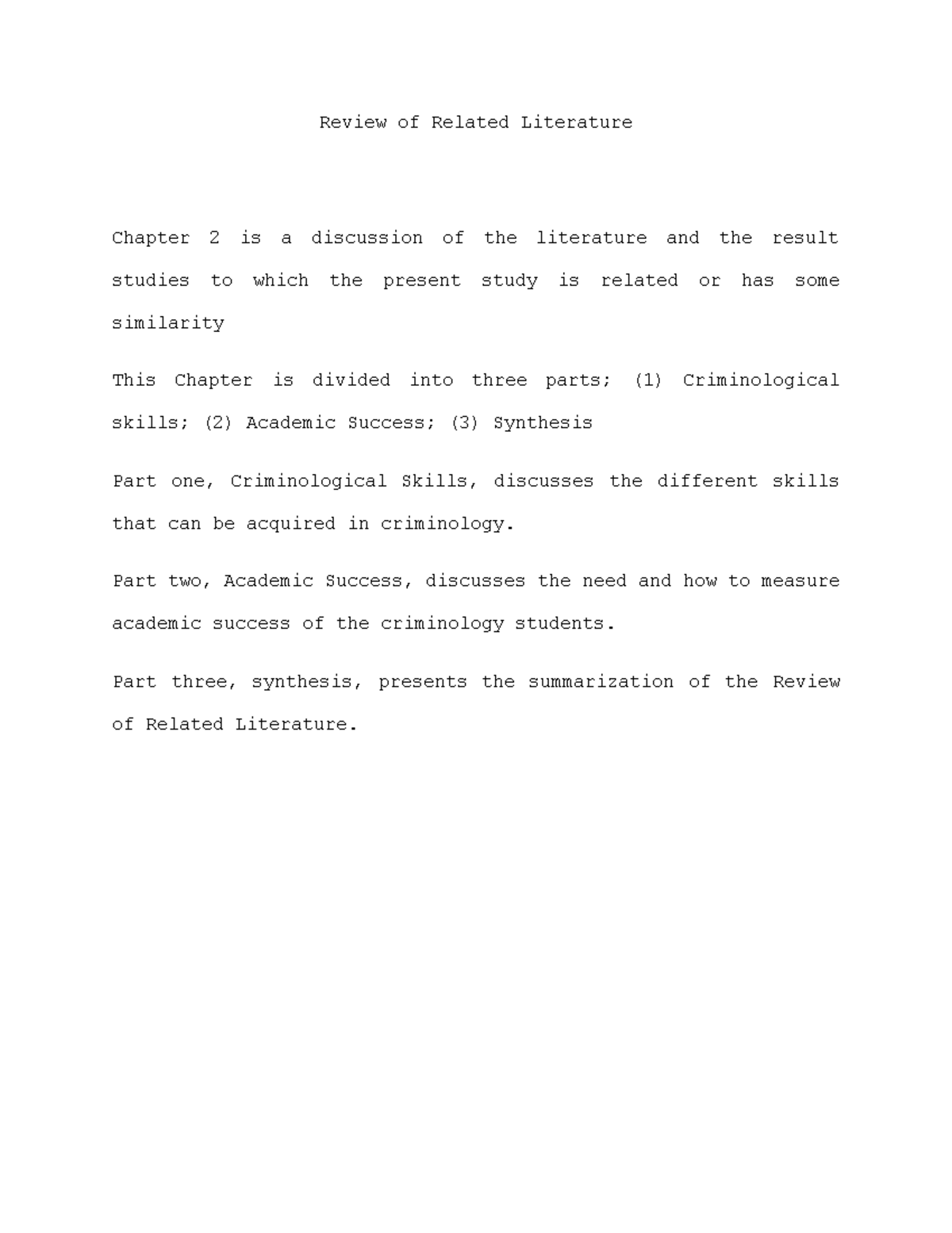 Review of Related Literature - Review of Related Literature Chapter 2 ...