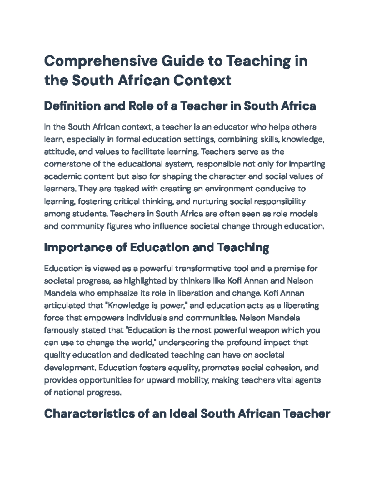 Comprehensive Guide to Teaching in South Africa: Roles & Requirements ...