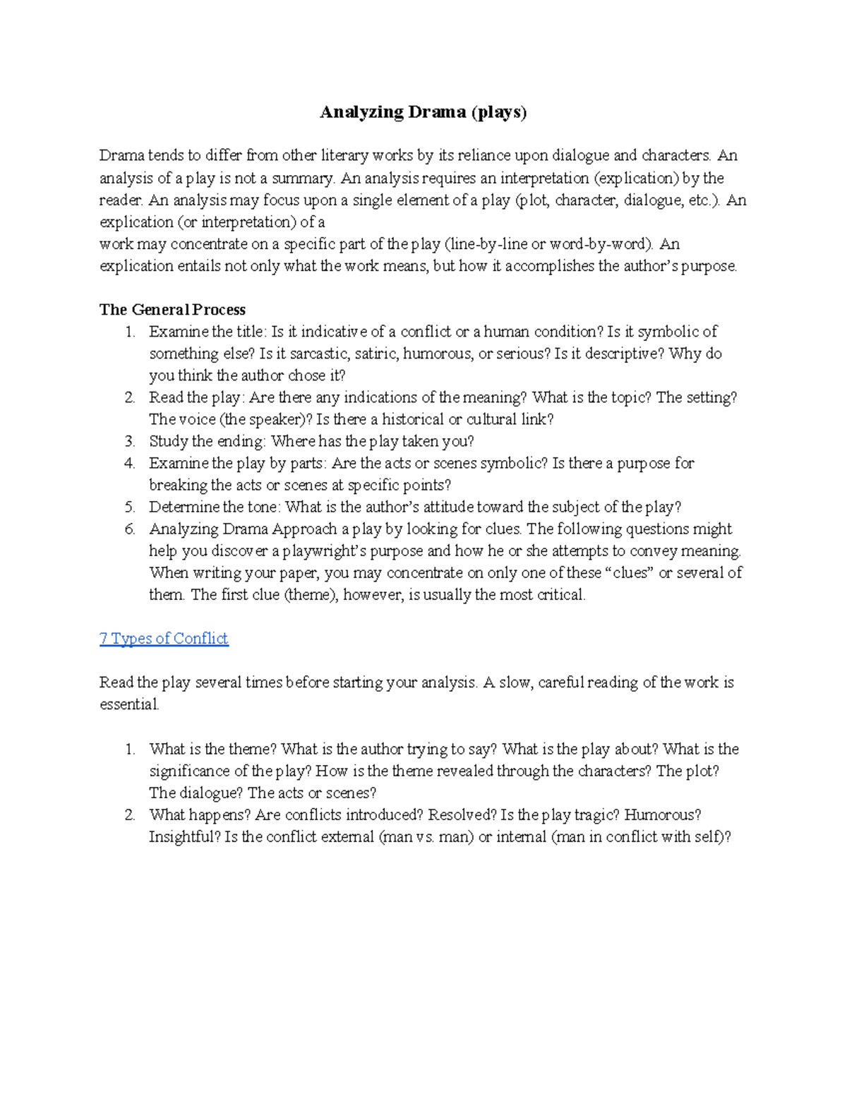 Analyzing Drama: A Detailed Guide for Play Analysis - Studocu