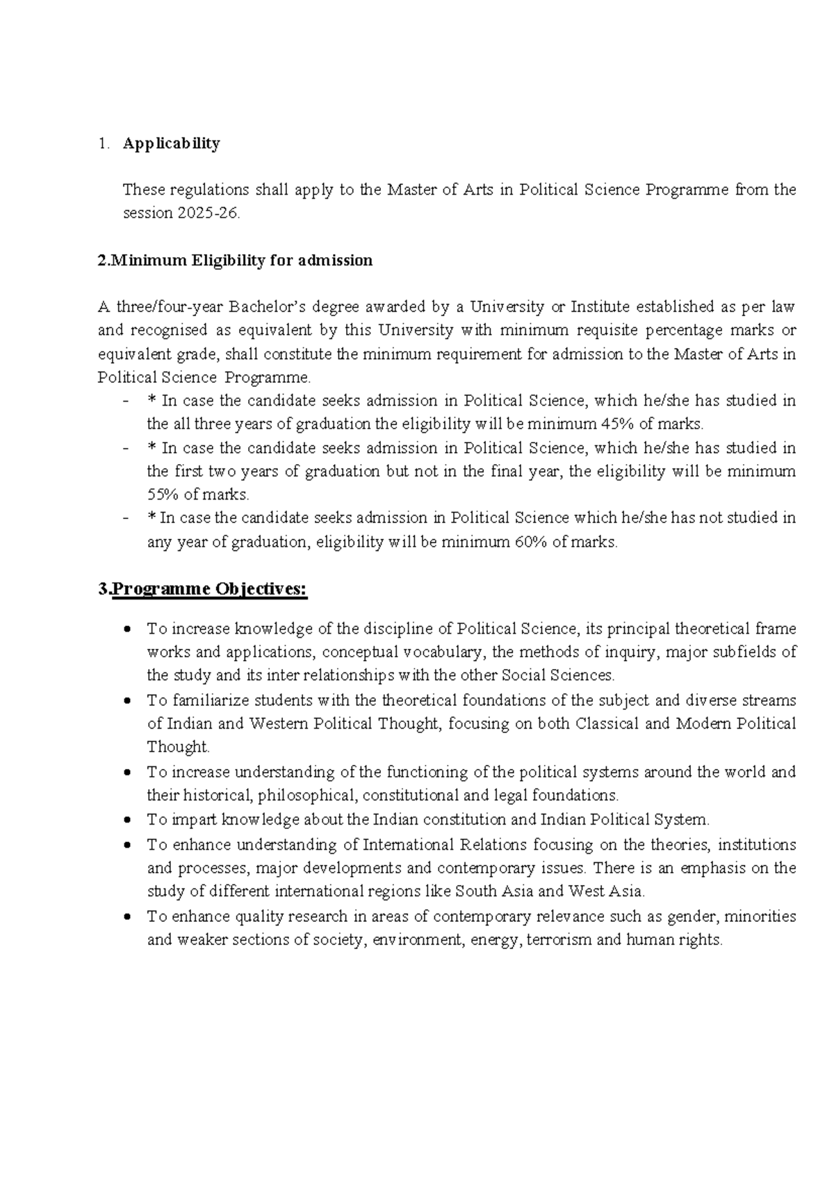 Revised Syllabus for M.A. Political Science (University of Lucknow ...