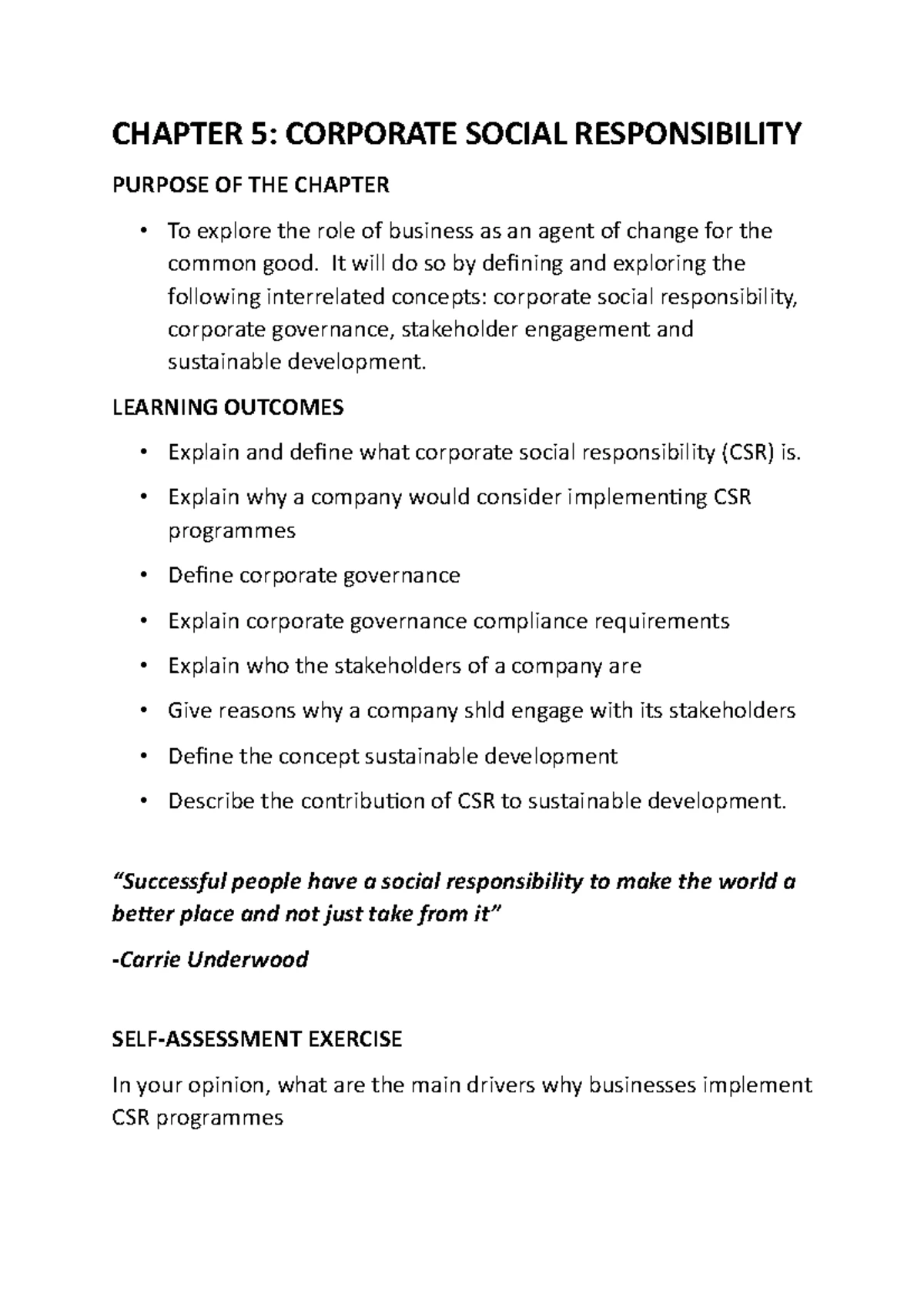 Chapter 4- The Business environment - CHAPTER 4: THE BUSINESS ...
