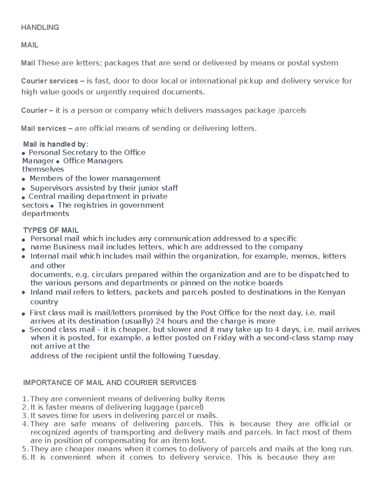 Handling Mail: Types, Importance, and Procedures for Effective Delivery ...