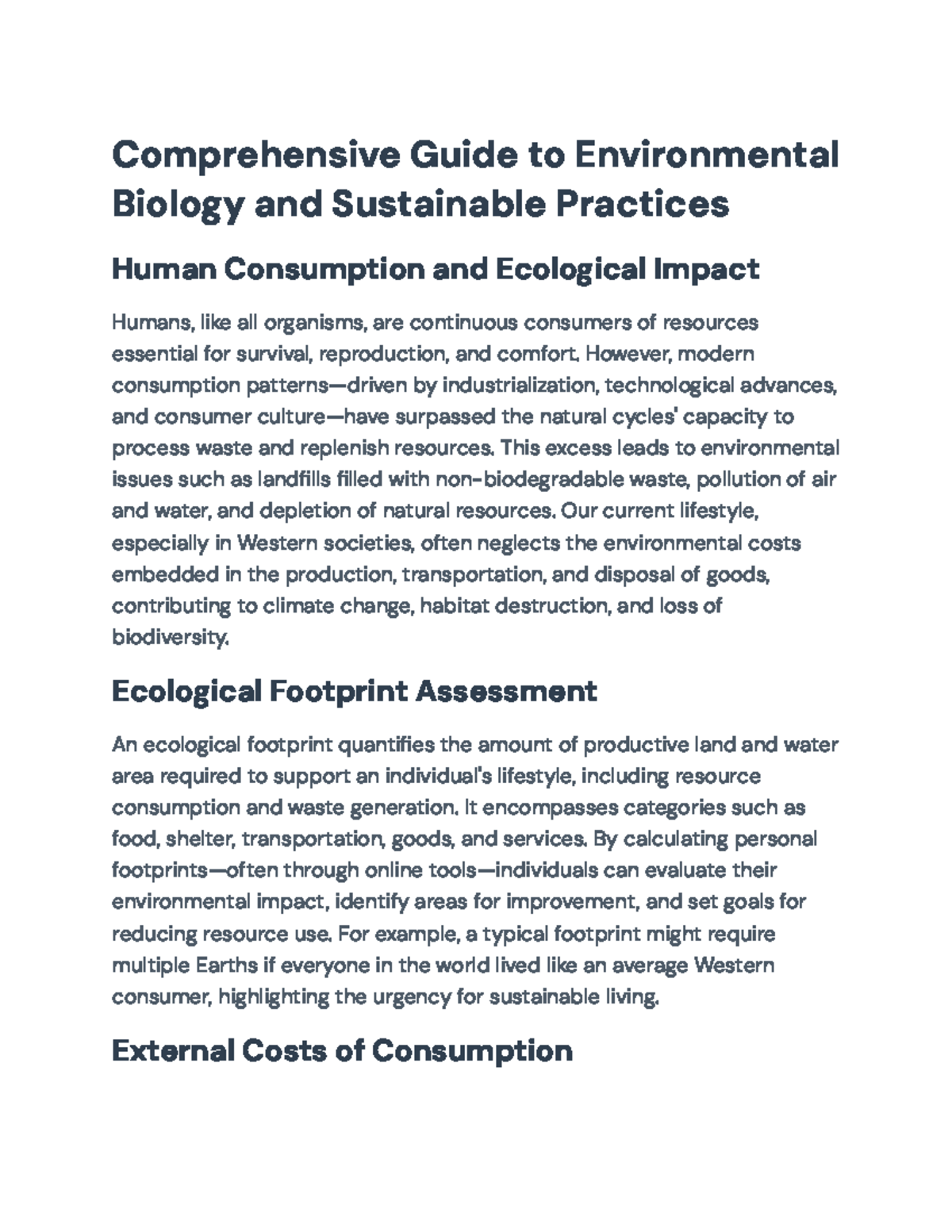 Comprehensive Guide to Environmental Biology & Sustainable Practices ...
