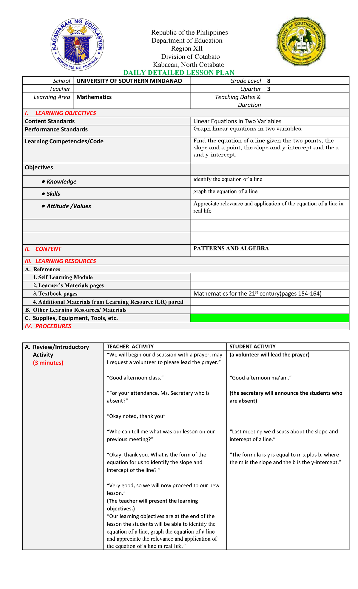 Copy of DLP 8 - study materials - Republic of the Philippines ...