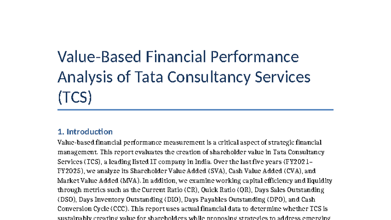 TCS Financial Performance Analysis Report: FY2021-FY2025 Insights - Studocu