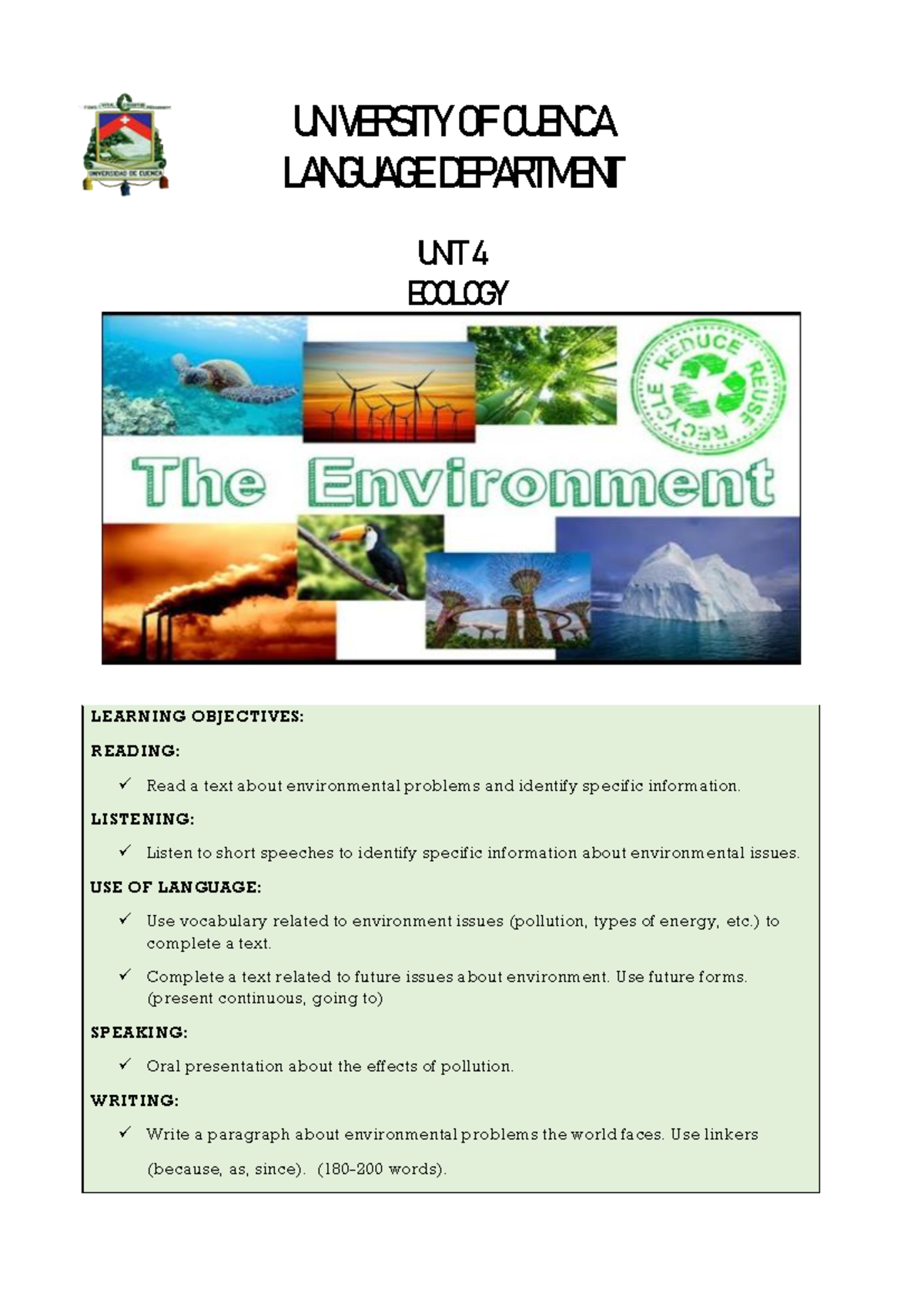 Module 5 - Environment: Key Concepts and Vocabulary Guide - Studocu