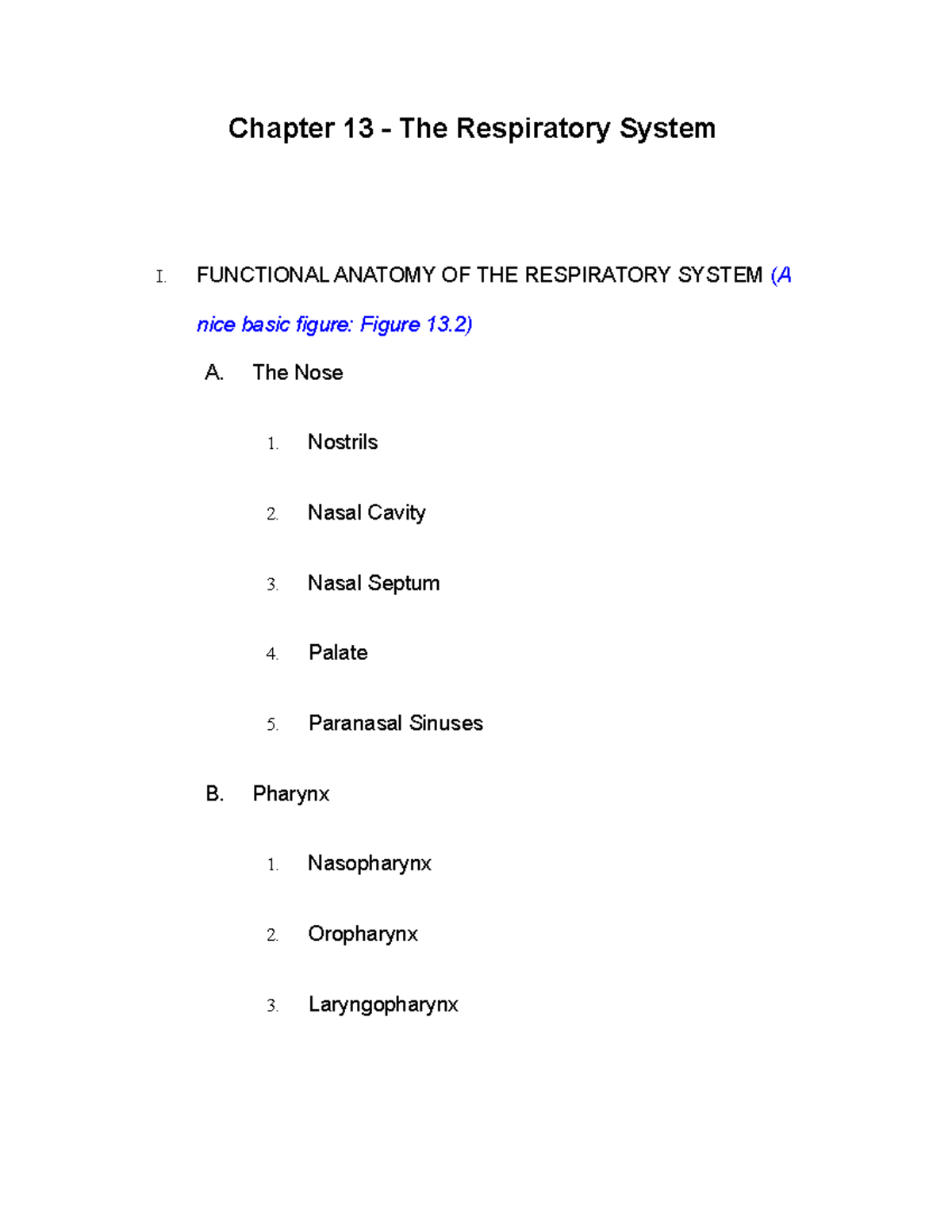 Ch 13 - The Respiratory System Overview for BIO136 Students - Studocu