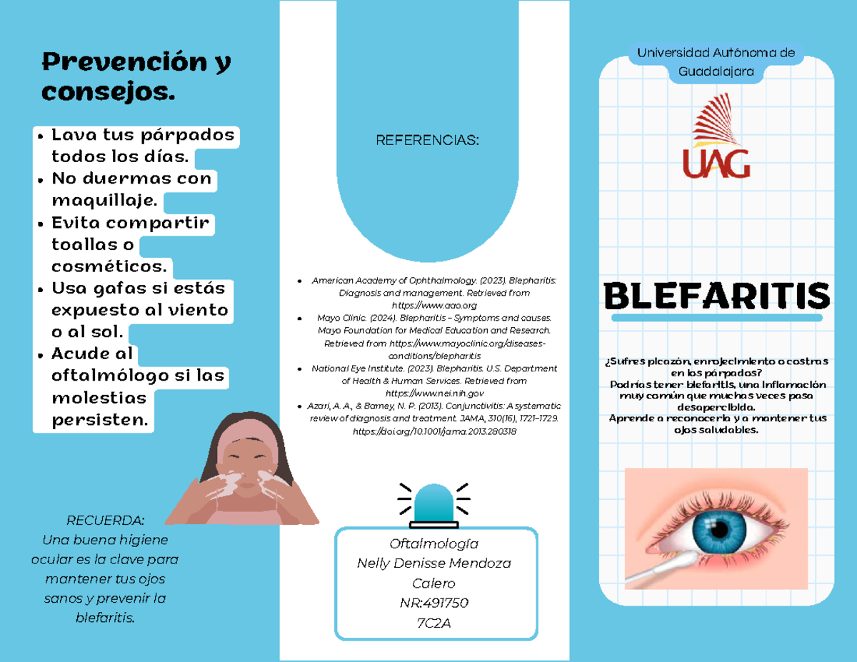Blefaritis: Prevención y Consejos - Actividad 3 NR:491750 - Studocu