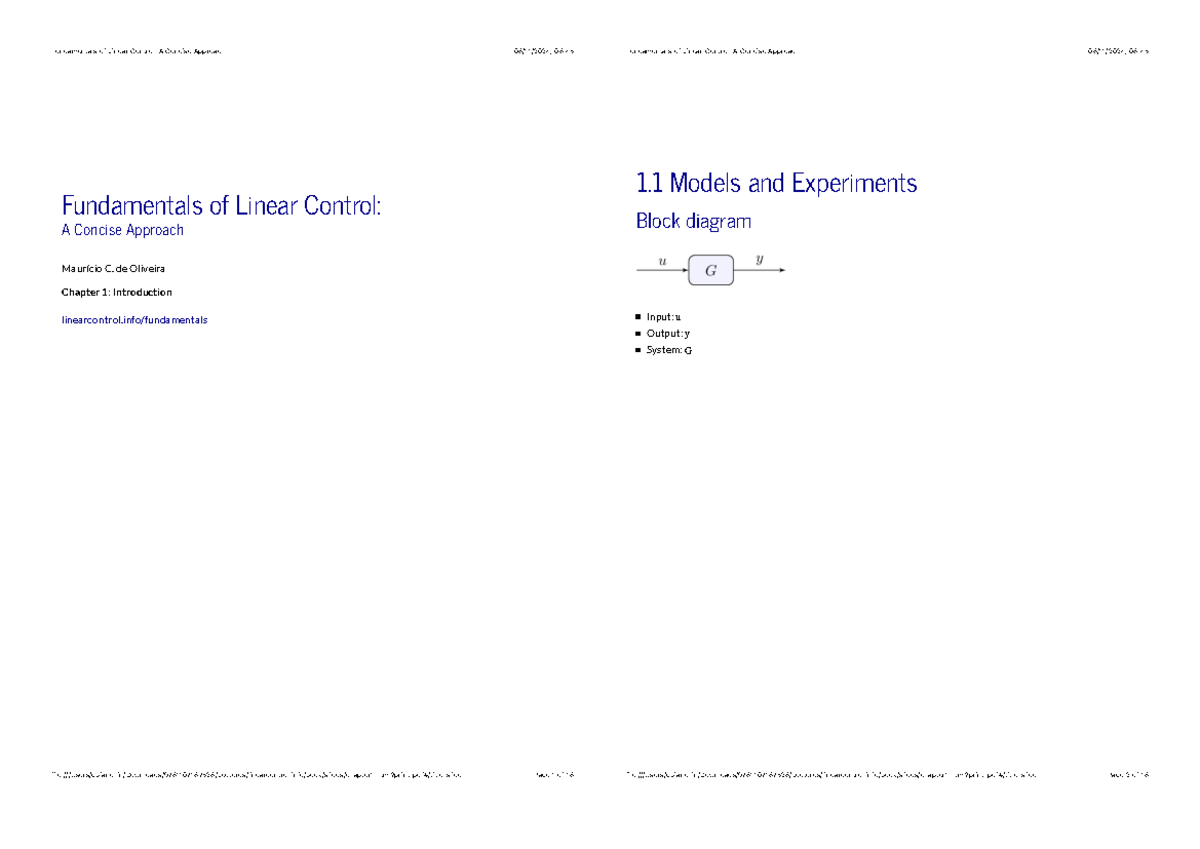 Work — Fundamentals of Linear Control: A Concise Approach ...