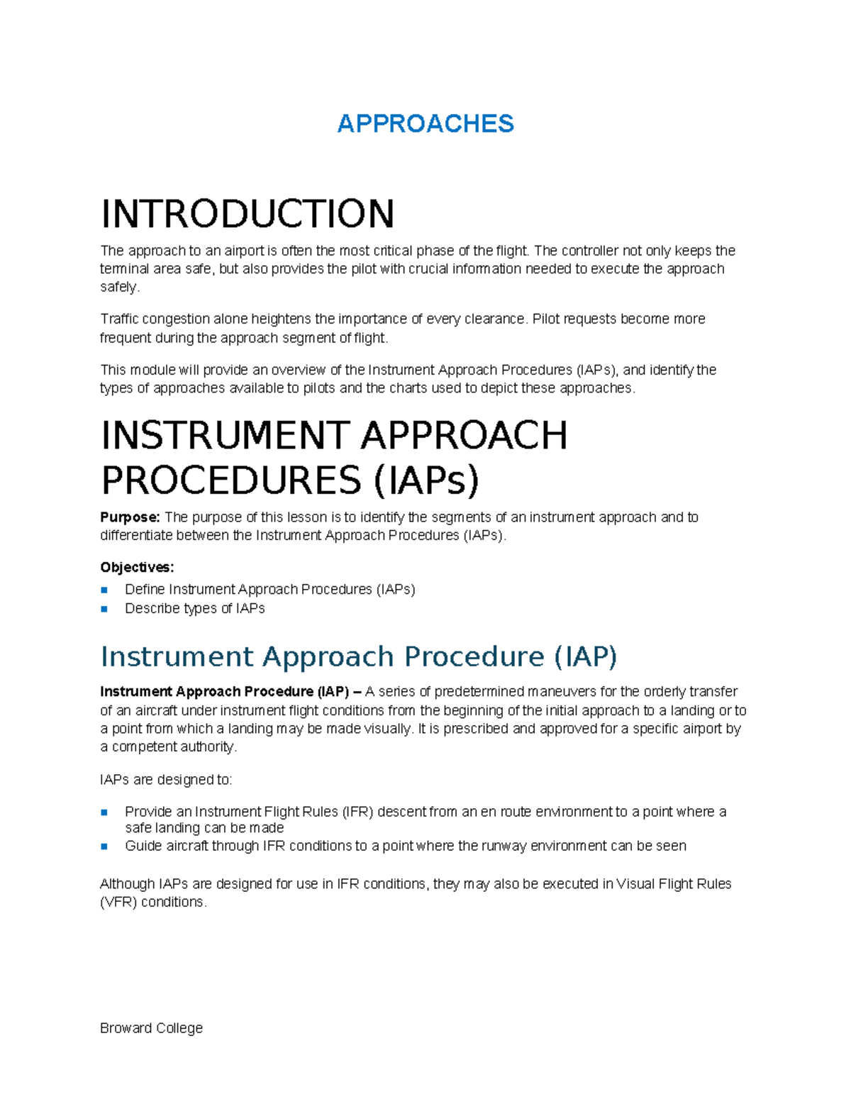 Overview of IAPs and Types for Flight Safety (Aviation 101) - Studocu