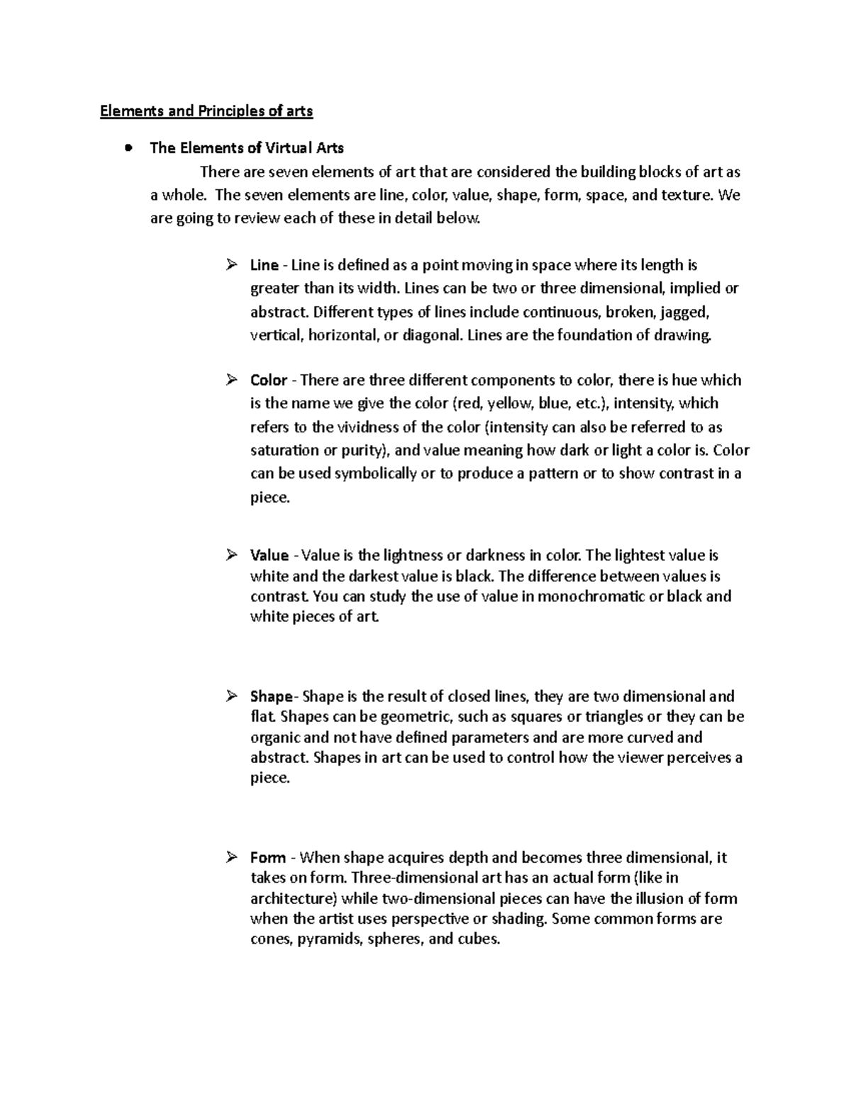 Elements and Principles of arts - The seven elements are line, color ...