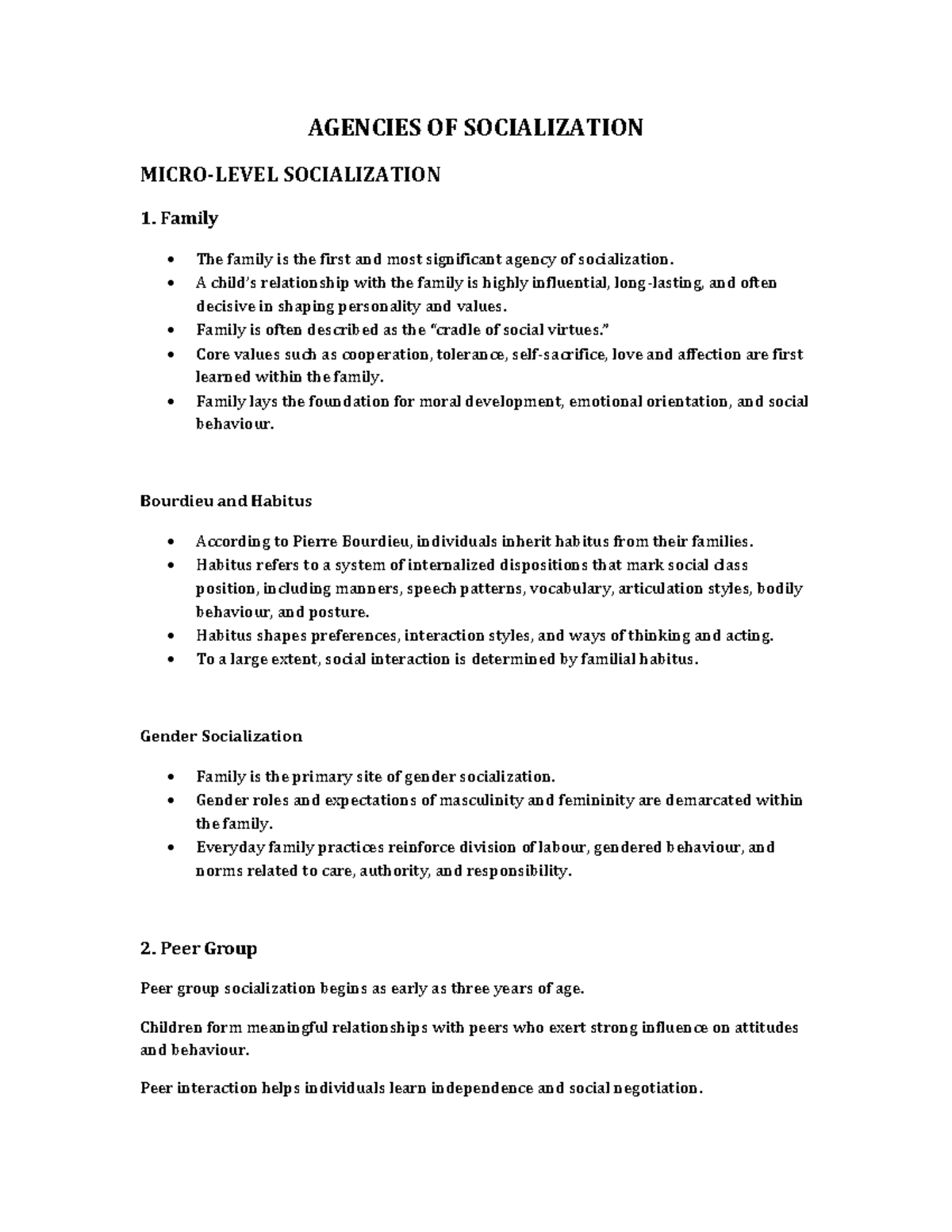 Final Exam Study Notes: Socialization & Social Change (SOC101) - Studocu