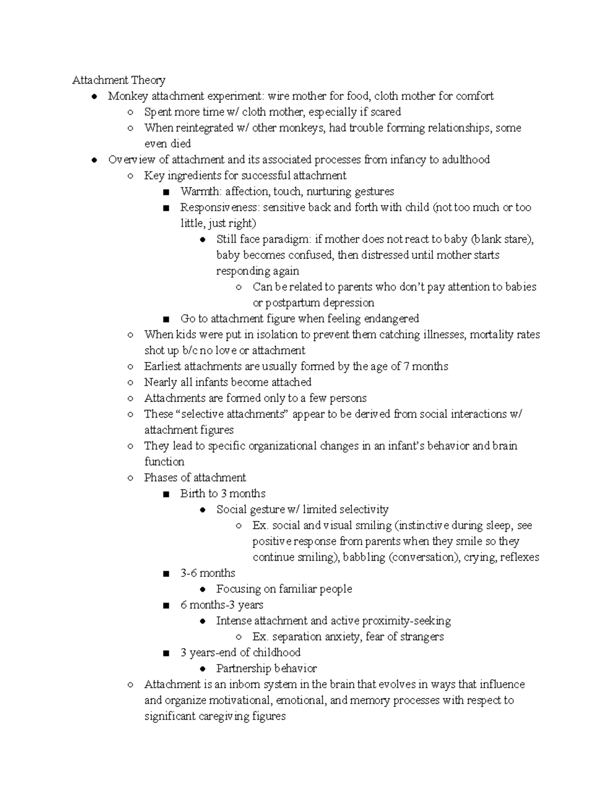 Lecture 3 - Attachment Theory Monkey attachment experiment: wire mother ...