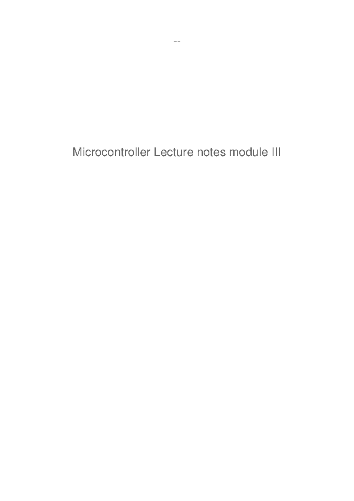 Microcontroller notes - lOMoAR cPSD| 46734189 Microcontroller Lecture ...