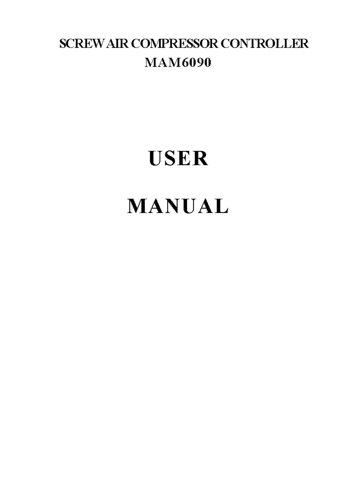 MAM6090 - Screw Air Compressor Controller User Manual - Studocu