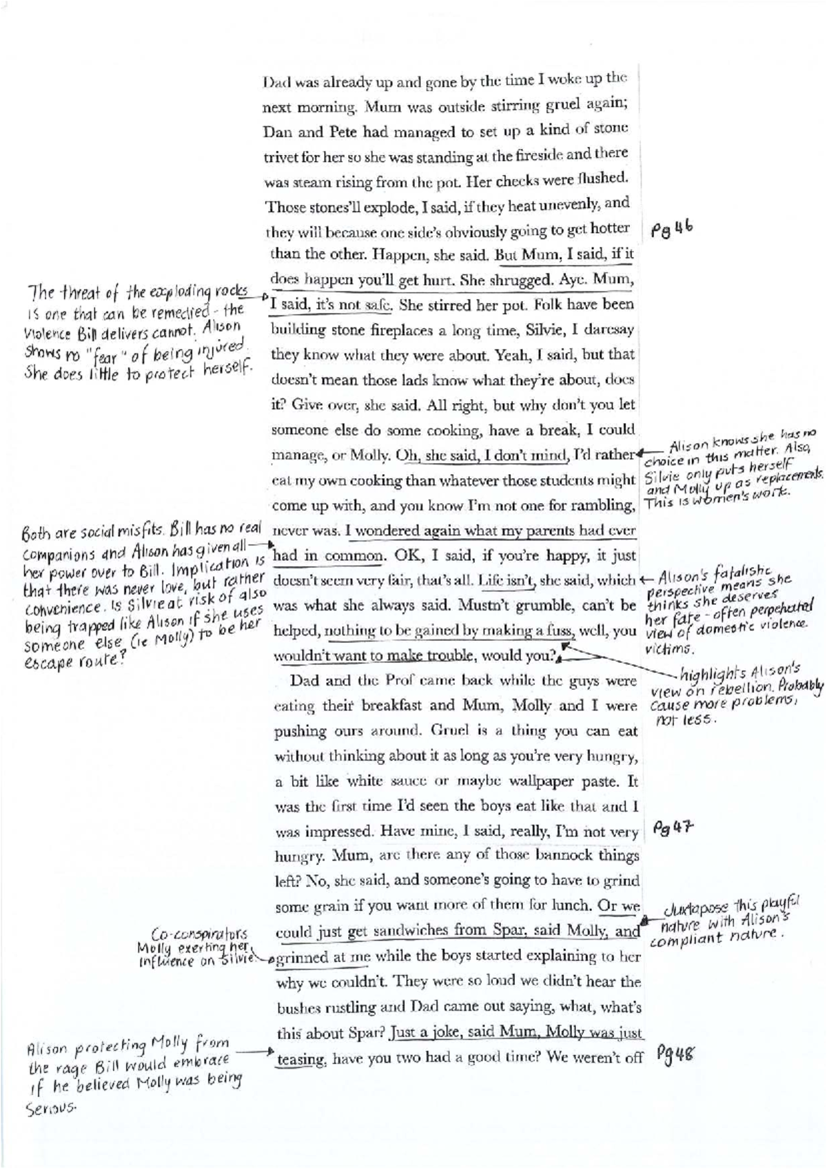 GHOST WALL: Analysis of Themes and Characters (Pg 46-58) - Studocu