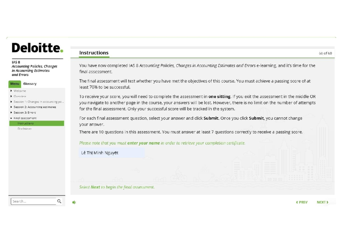 Deloitte IAS 8 Final Assessment: Accounting Policies & Estimates - Studocu