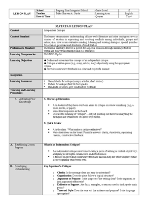 Q3 L2 - asd - LESSON PLAN School Bagong Sikat Integrated School Grade ...