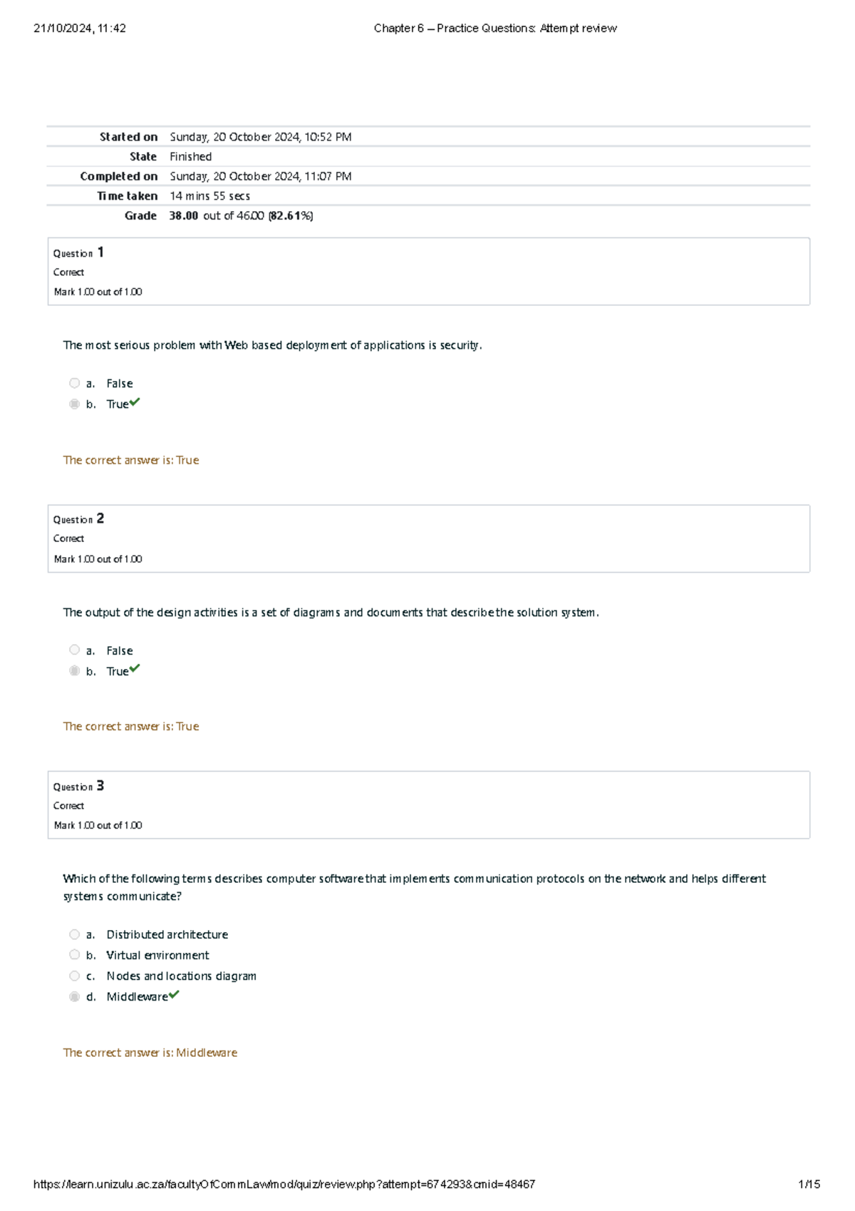 CS101 Chapter 6 Practice Questions: Attempt Review - Studocu