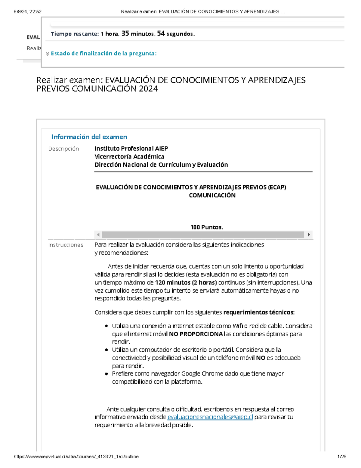 Evaluación DE Conocimientos Y Aprendizajes Previos Comunicación 2024 - Realizar examen ...