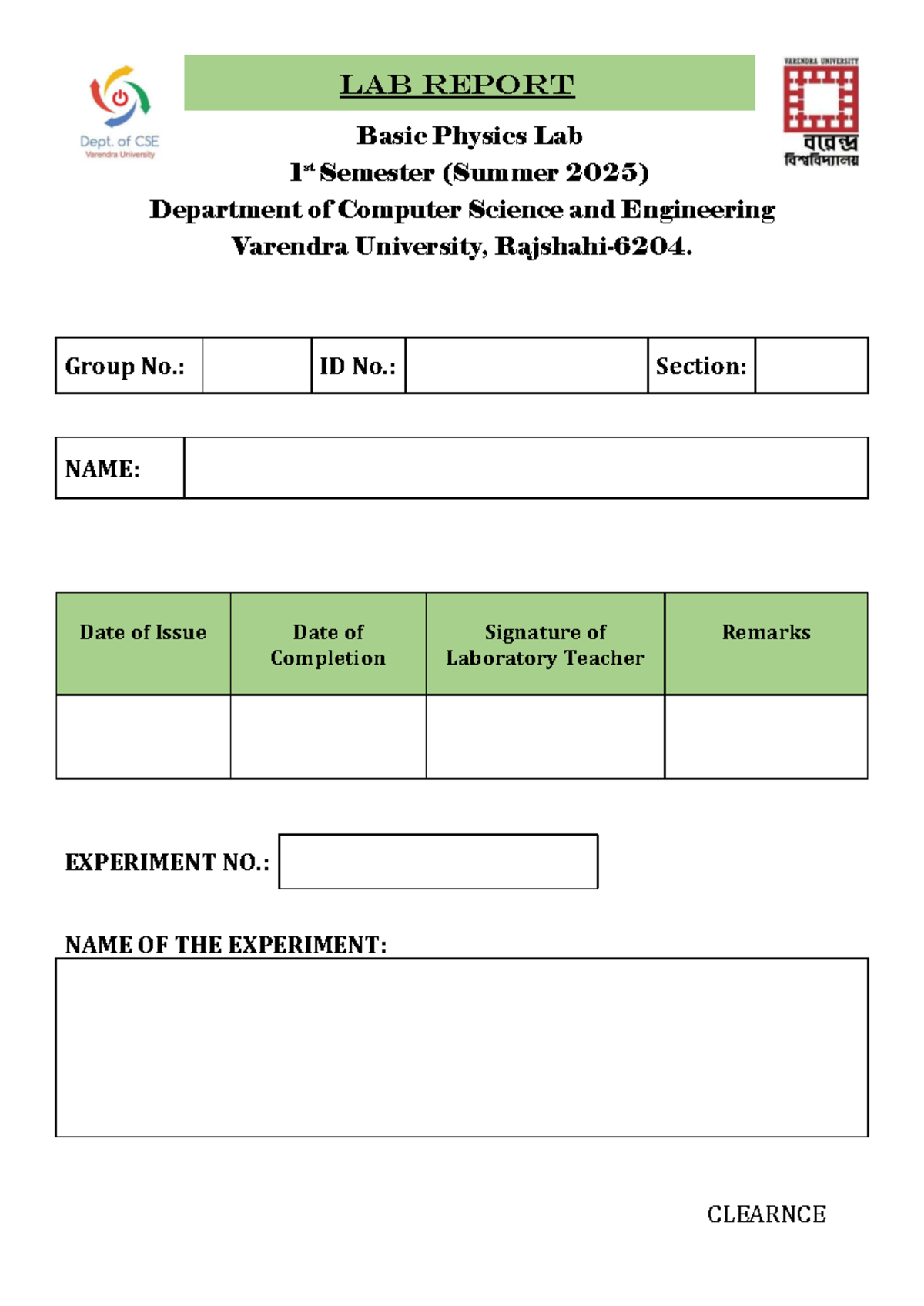 TOP Sheet-1 - Course - Basic Physics - Date of Issue Date of Completion ...