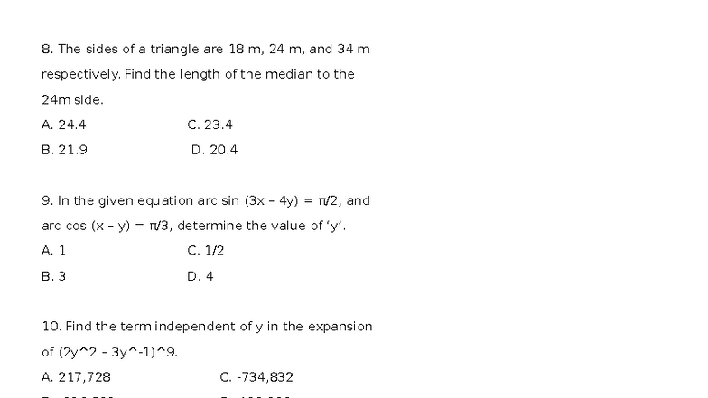 Algebra and Complex Numbers Quiz 2: Problem Set and Solutions - Studocu