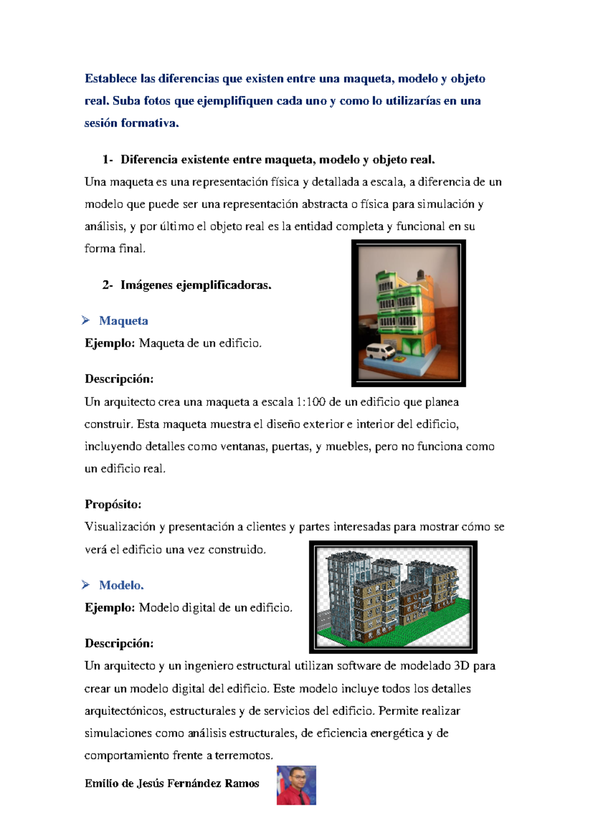Diferencias entre Maqueta, Modelo y Objeto Real en Ingeniería 101 - Studocu