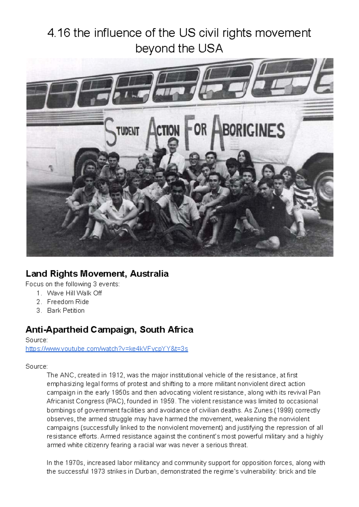 Anti-Apartheid Resistance Movements: Strategies & Impact (HIST 416 ...