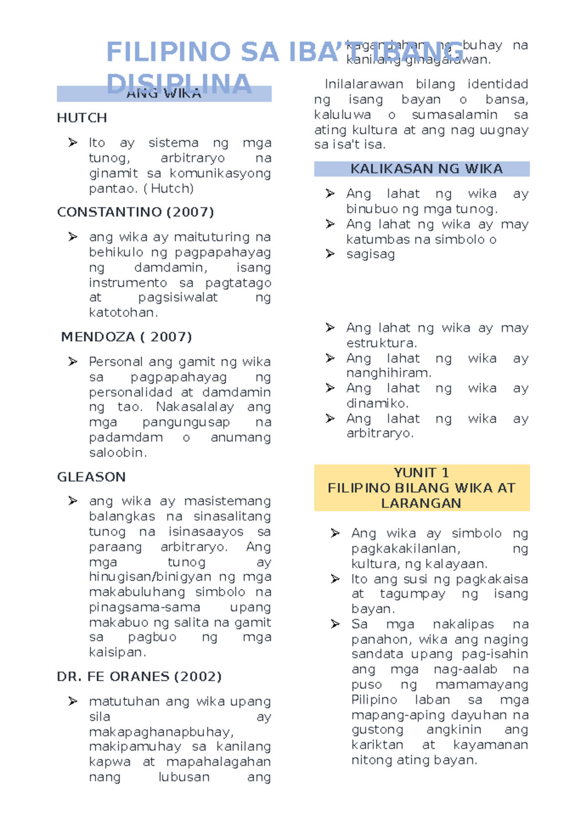 ANG WIKA - ang kahalagahan ng wika - ANG WIKA HUTCH Ito ay sistema ng ...