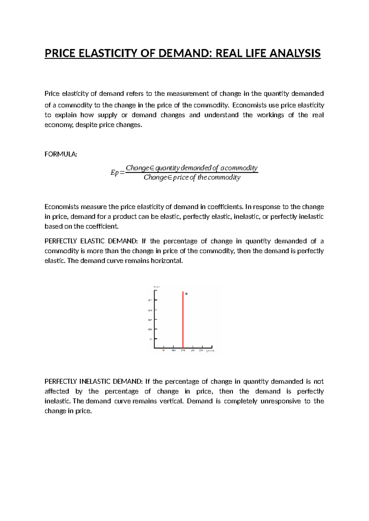 Price Elasticity of Demand: Real-Life Analysis (CIA) - Studocu