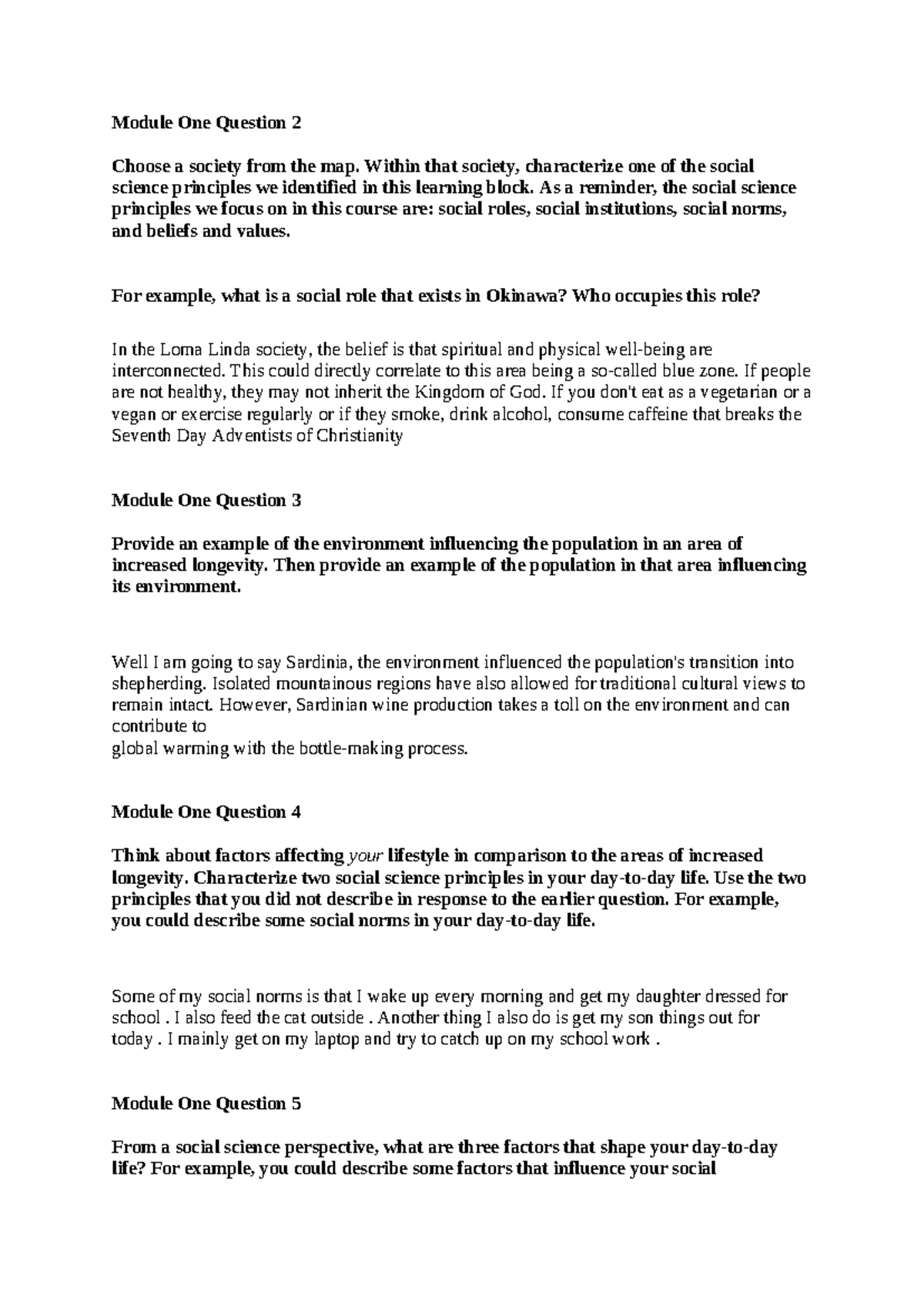 SCS 200 Applied Social Sciences: Module One Analysis & Reflections ...