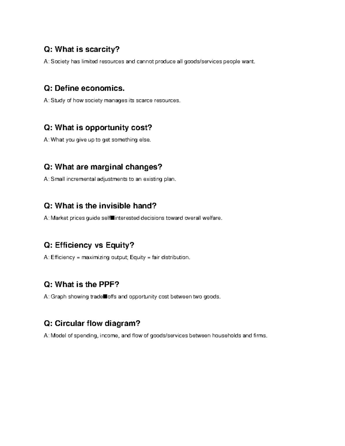 Chapter 1 Flashcards - Economics Concepts and Scarcity - Studocu