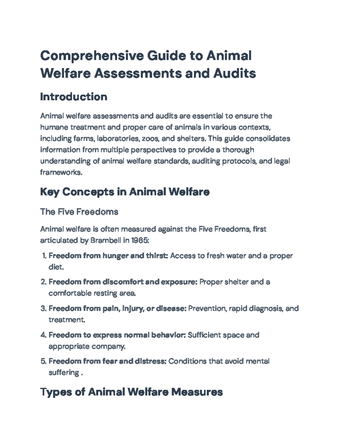 Comprehensive Guide to Animal Welfare Assessments and Audits ...
