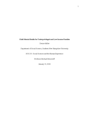 SCS 215 Module 3 Paper - Kirsten Woolf SCS 215: Social Sciences and the ...