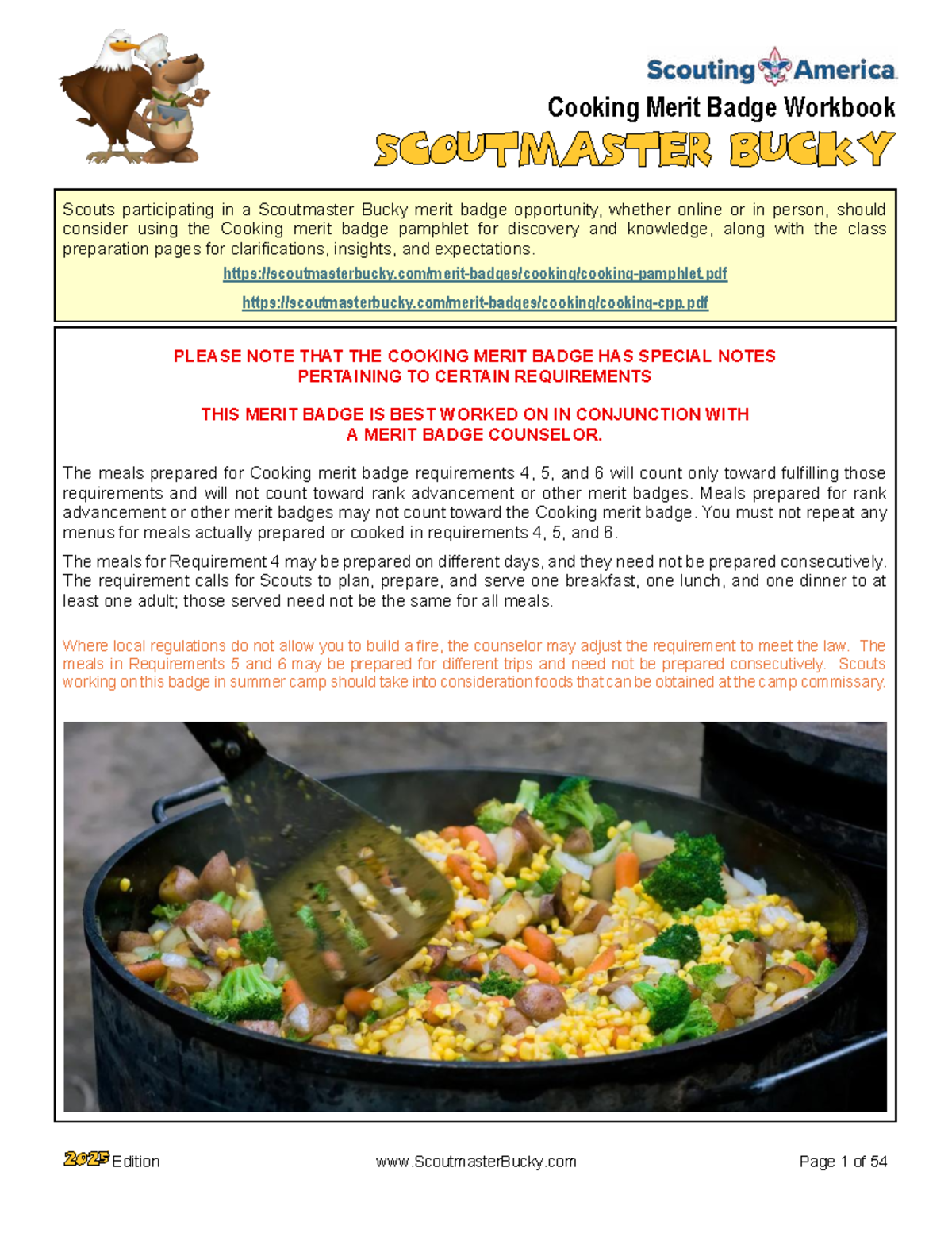 Scouting America Cooking Merit Badge Workbook (2025 Edition) - Studocu