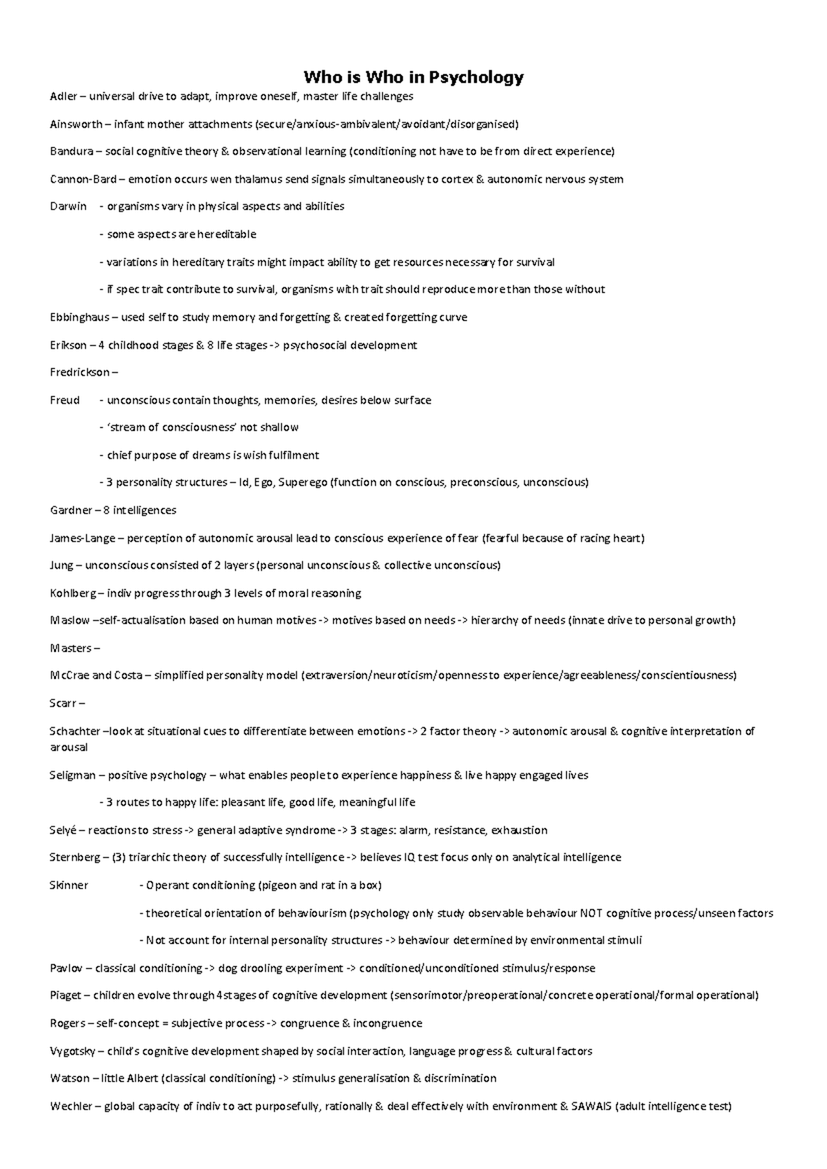 Key Figures in Psychology: Overview of Major Theorists and Concepts ...