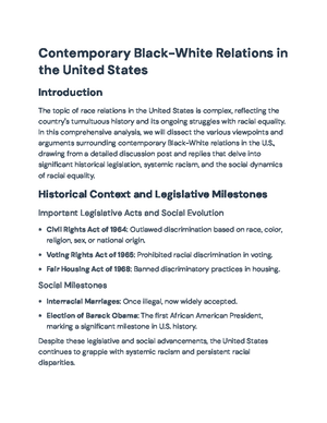 [Solved] Create a 1012 slide presentation in which you Racial and ...